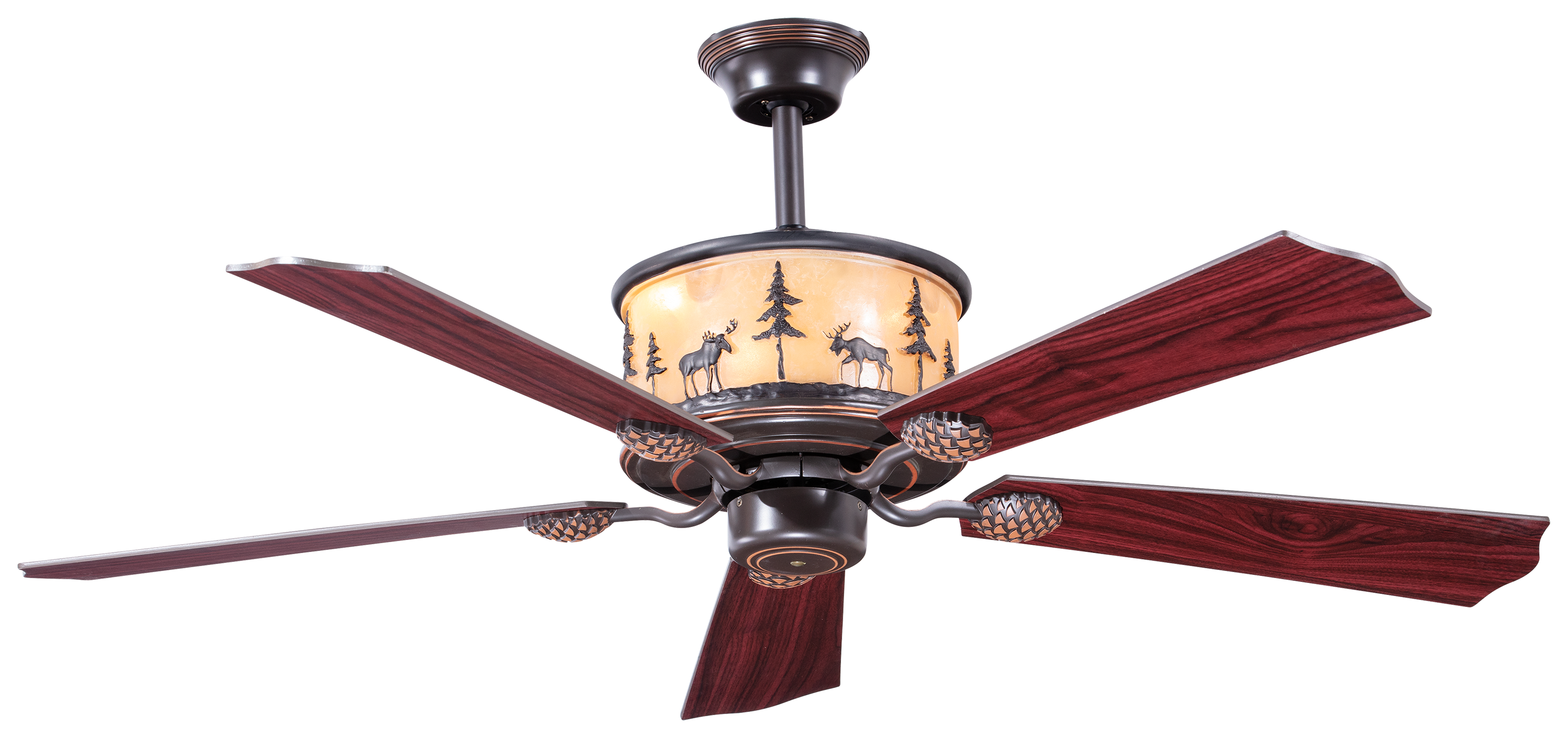 Vaxcel Lighting Yellowstone 56'' Ceiling Fan with Amber Flake Glass ...